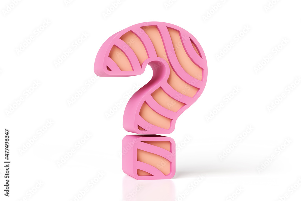 Wavy style question mark sign. Pacific pink and calming coral color ...