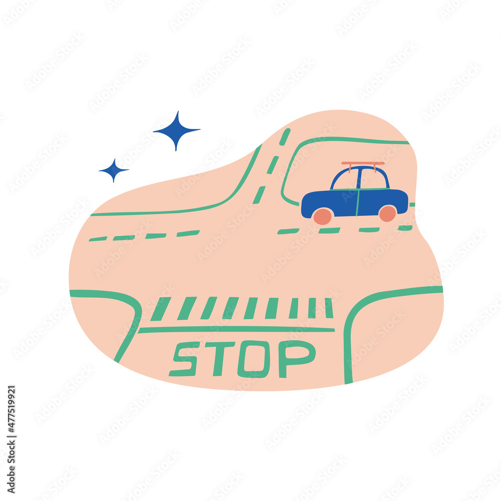 Driving school license background. Teaching driver.Vector hand drawn ...