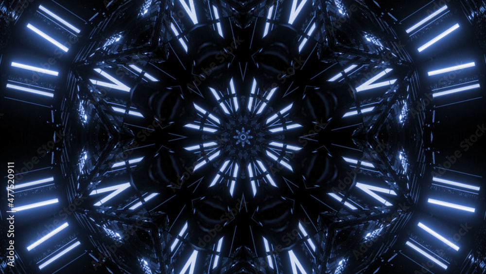 Neon Disco Lights And Futuristic Hi-Tech Sci Fi Illustration Background ...