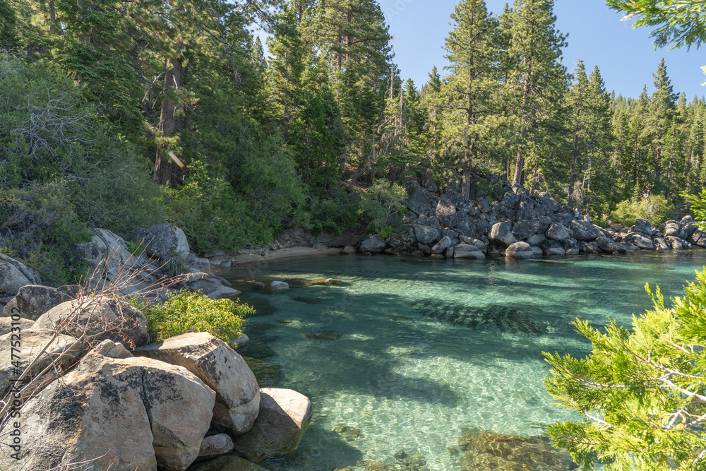Lake tahoe water, sand, and rocks, beauty of one of the most beautiful ...