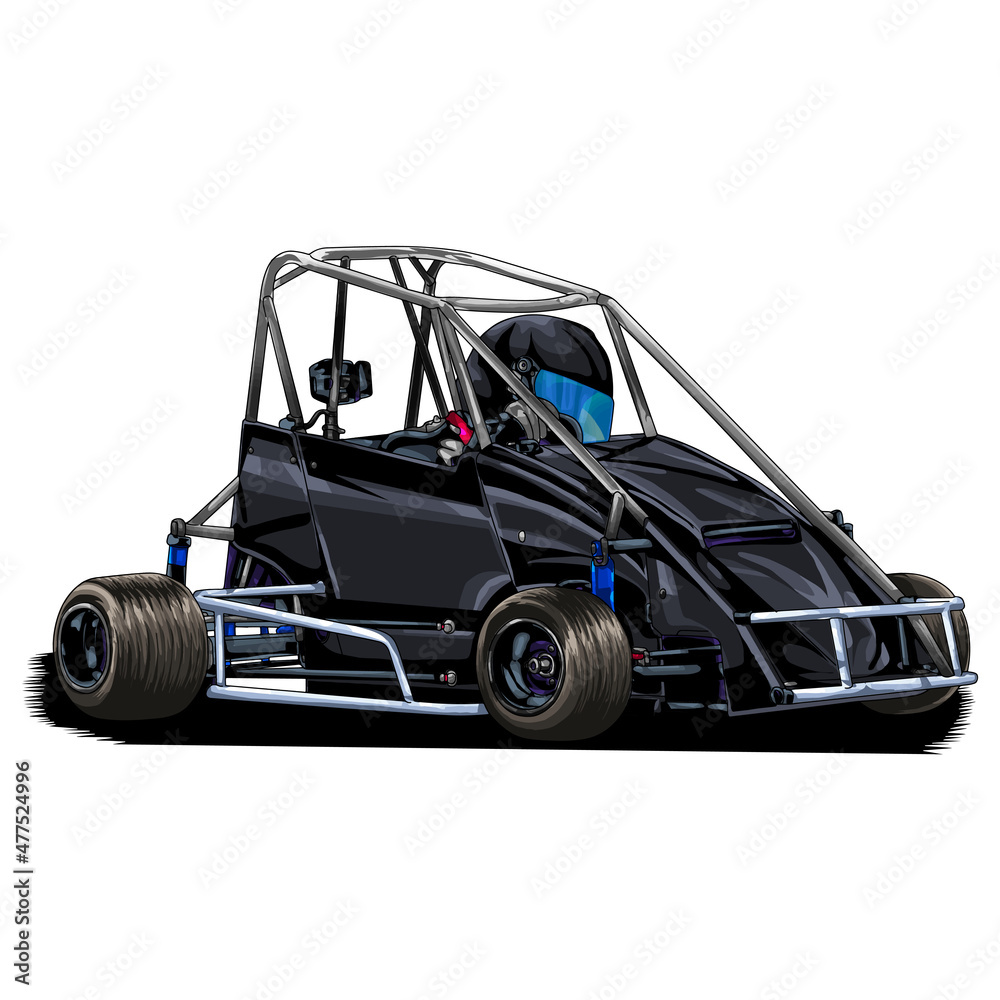 quarter midget isolated on white background for poster, t shirt print ...