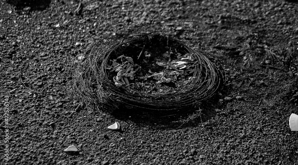 rubble and garbage thrown and abandoned on the street in a vacant lot ...