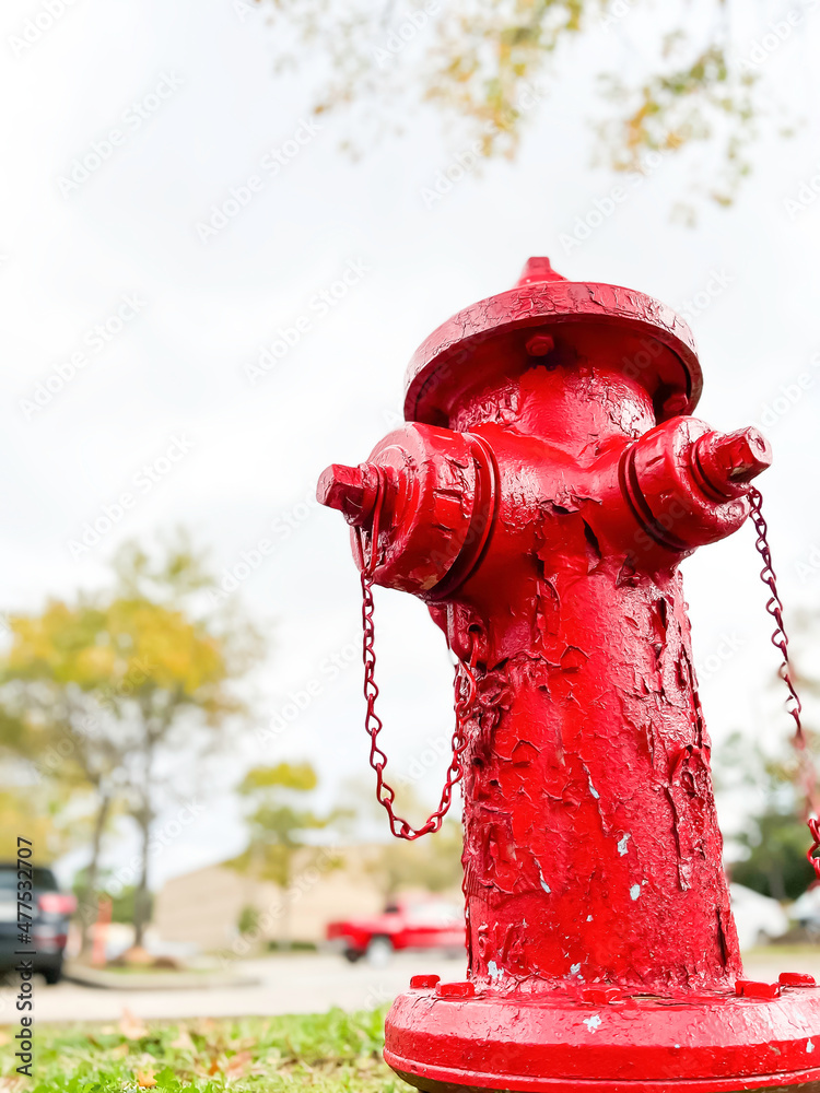 Fire hydrant on the ground. Close up to The old fire hydrant with ...