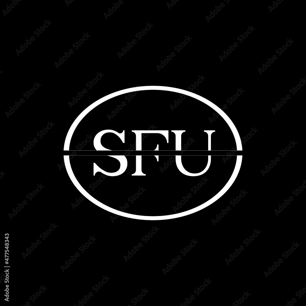 SFU letter logo design with black background in illustrator, vector ...