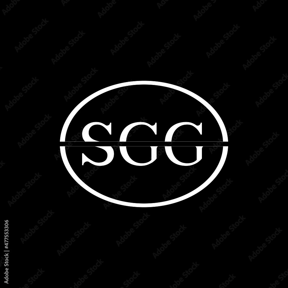 SGG letter logo design with black background in illustrator, vector ...