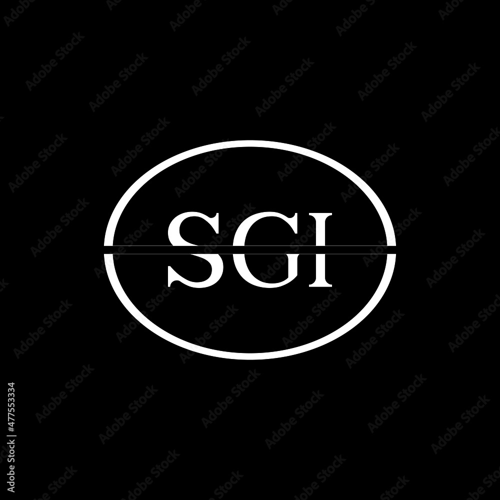 SGI letter logo design with black background in illustrator, vector ...