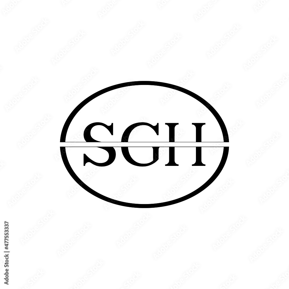 SGH letter logo design with white background in illustrator, vector ...
