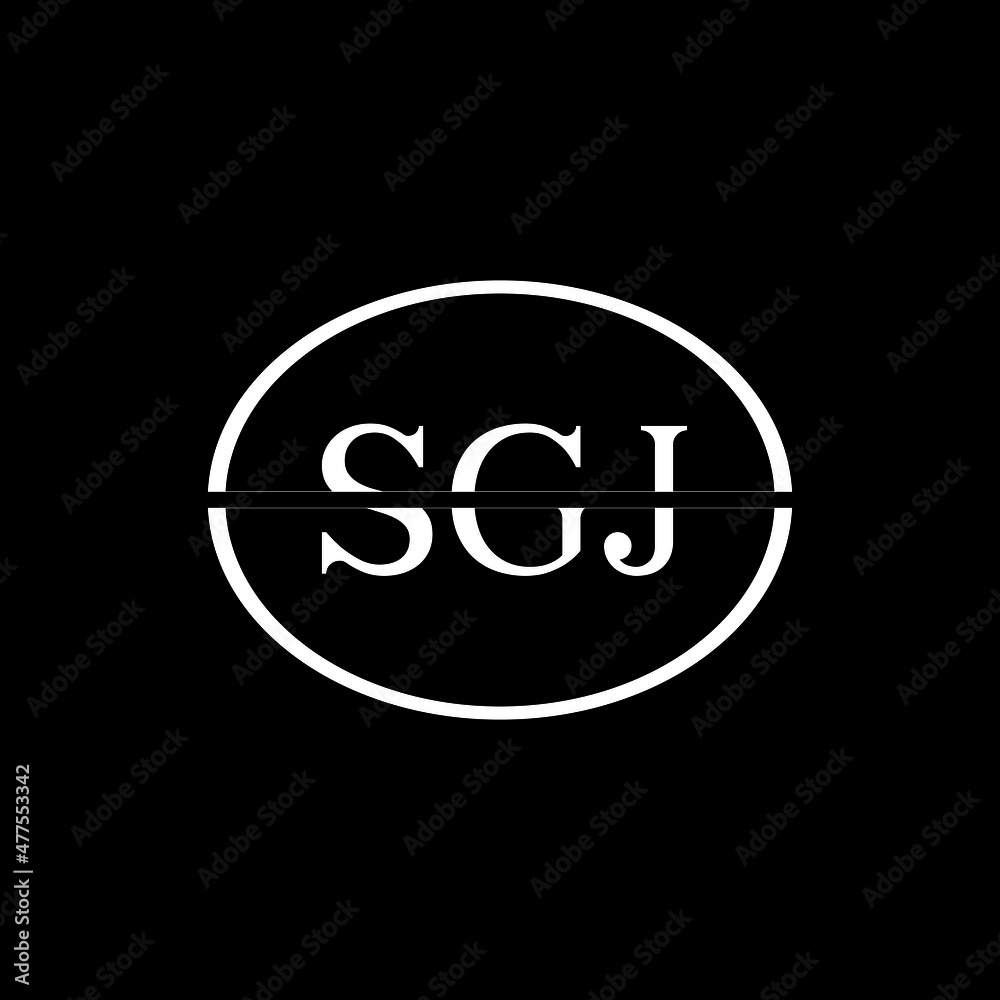 SGJ letter logo design with black background in illustrator, vector ...