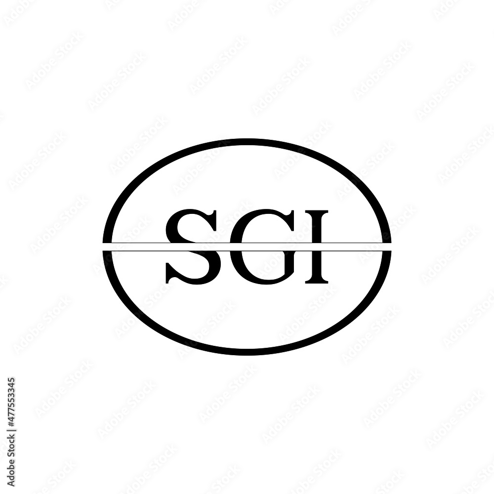 SGI letter logo design with white background in illustrator, vector ...