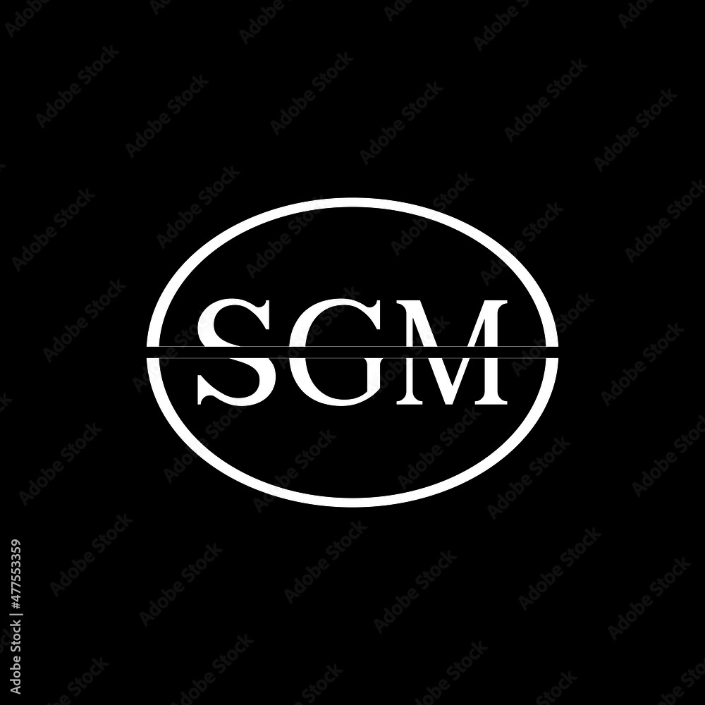 SGM letter logo design with black background in illustrator, vector ...