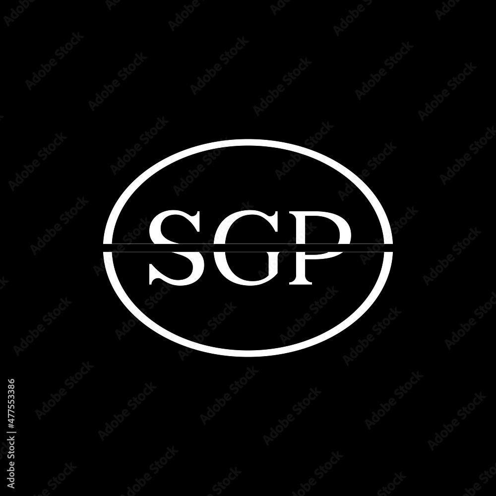 SGP letter logo design with black background in illustrator, vector ...