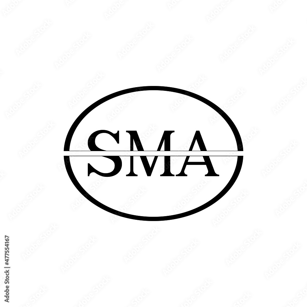 SMA letter logo design with white background in illustrator, vector ...
