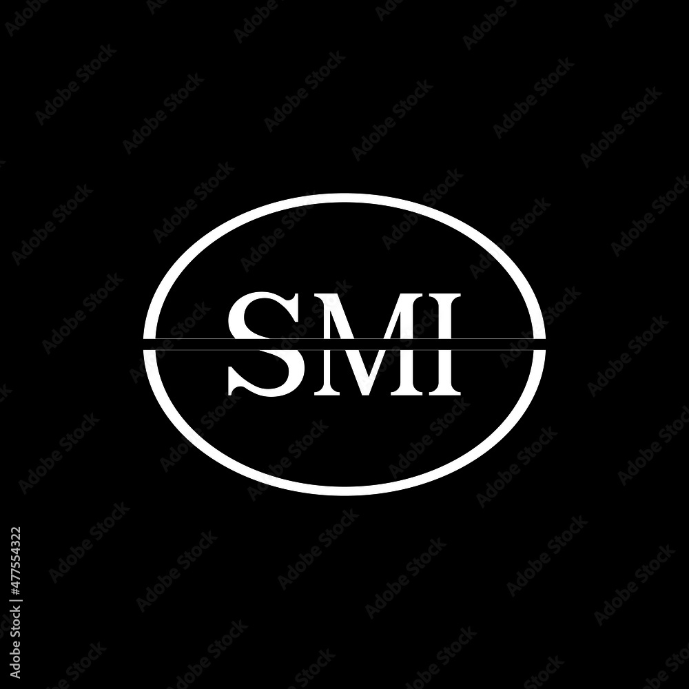 SMI letter logo design with black background in illustrator, vector ...