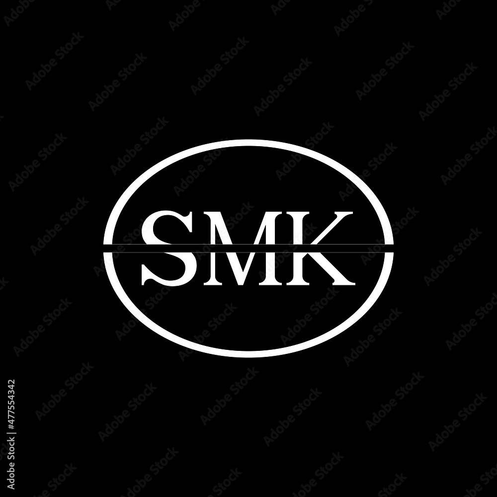 SMK letter logo design with black background in illustrator, vector ...