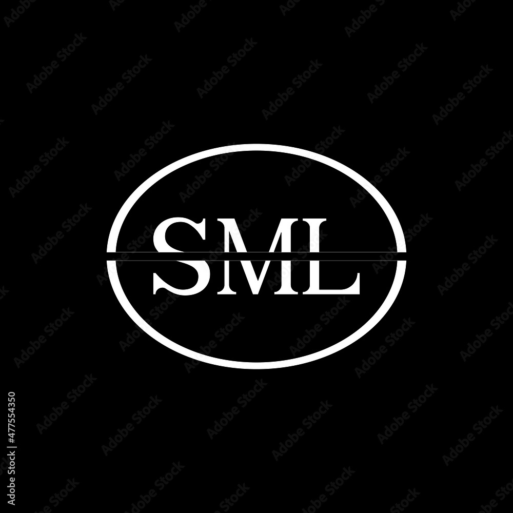 SML letter logo design with black background in illustrator, vector ...