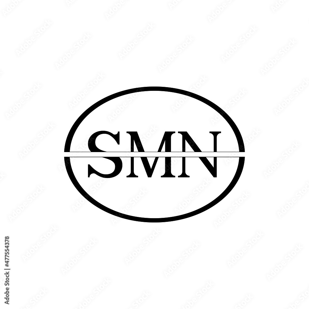 SMN letter logo design with white background in illustrator, vector ...