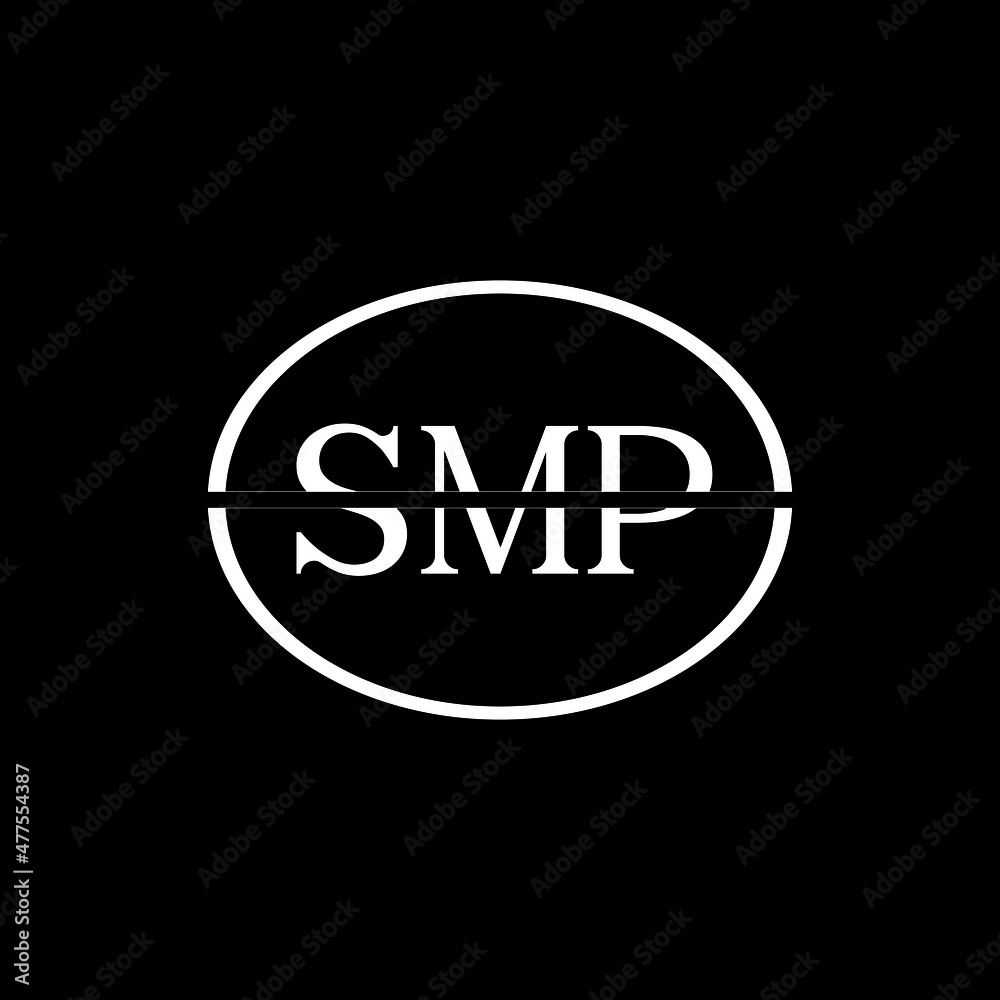 SMP letter logo design with black background in illustrator, vector ...