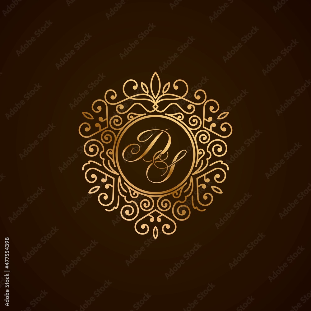 DS initial letter luxury monogram logo, elegant ornamen jewelry, emblem ...