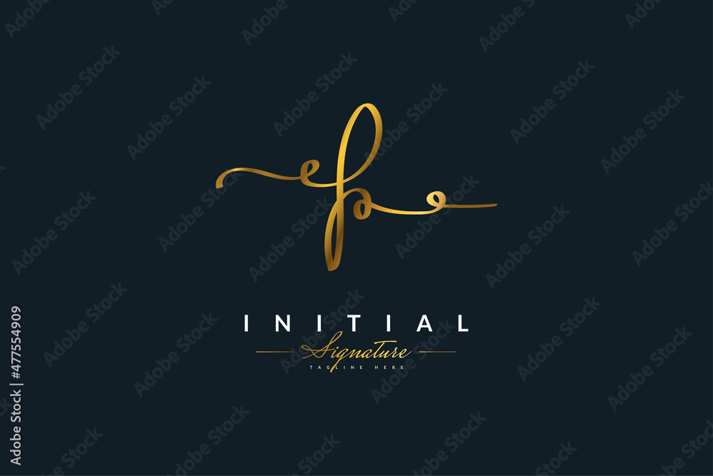 Letter P Signature Logo or Symbol with Handwriting Style in Gold ...