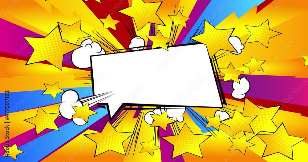 Comic Book Background. Motion poster. 4k animated Comics moving ...