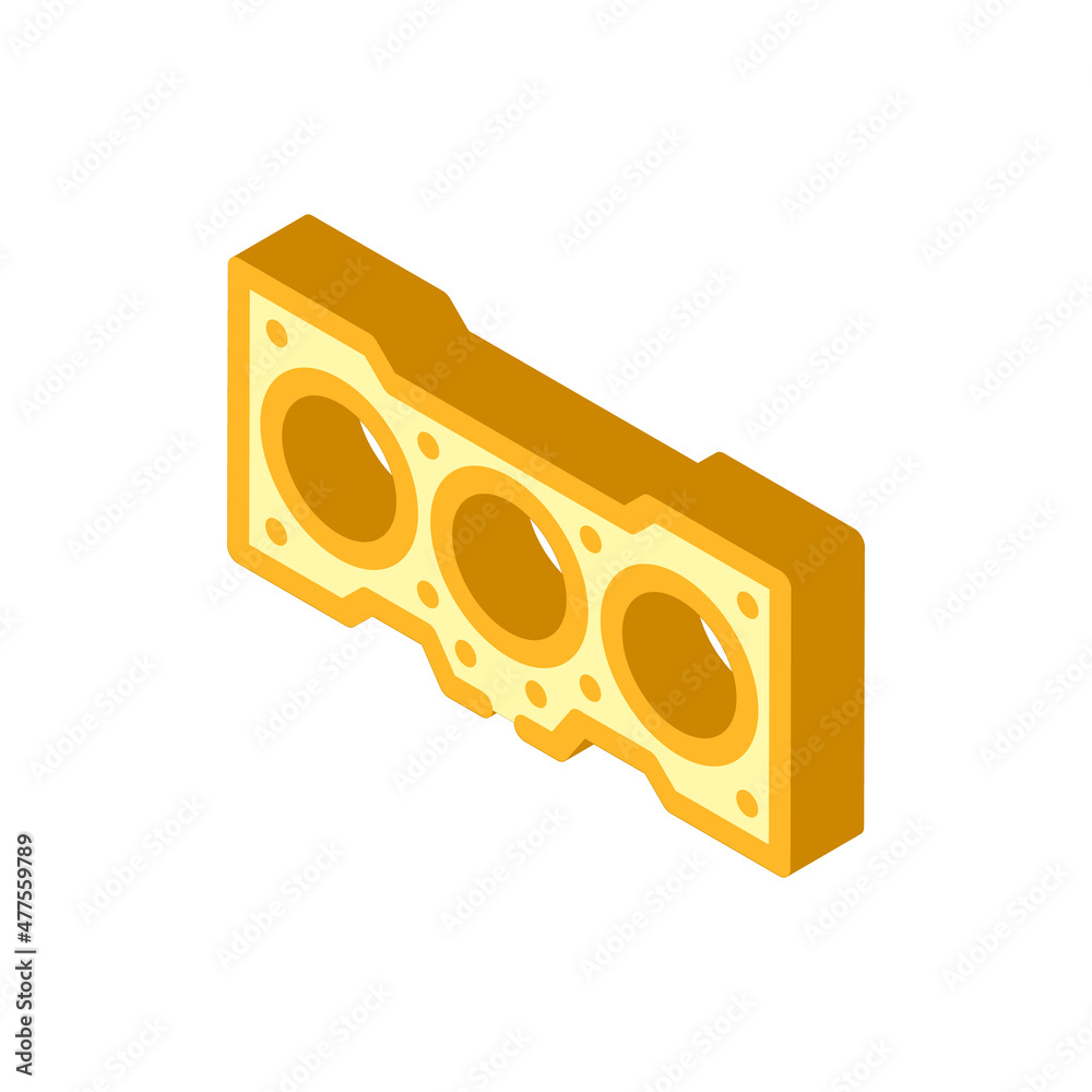 replacing the cylinder head gasket isometric icon vector. replacing the ...