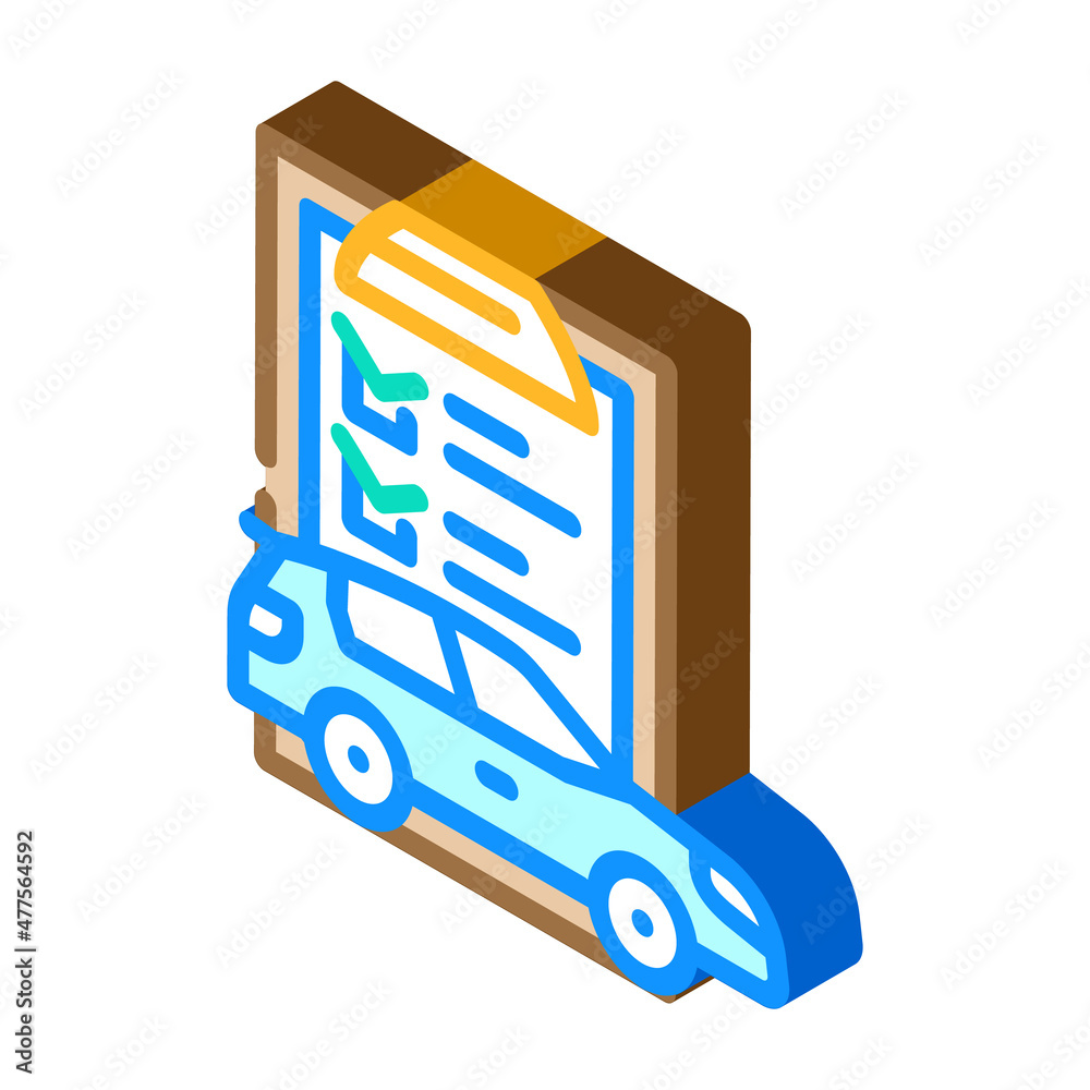 check list car service isometric icon vector. check list car service ...