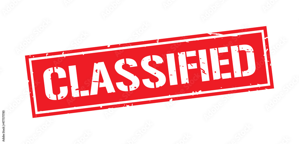 Grunge red classified files word square stamp sign isolated on white ...