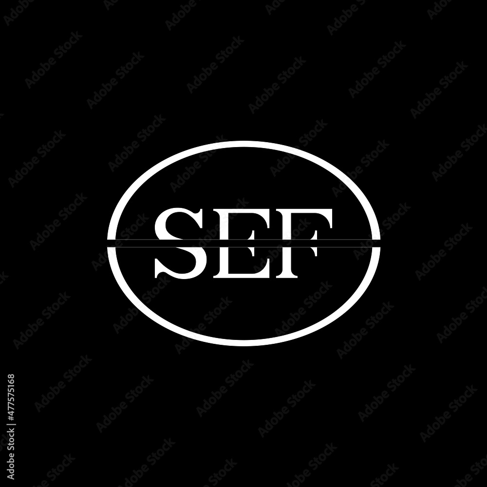 SEF letter logo design with black background in illustrator, vector ...