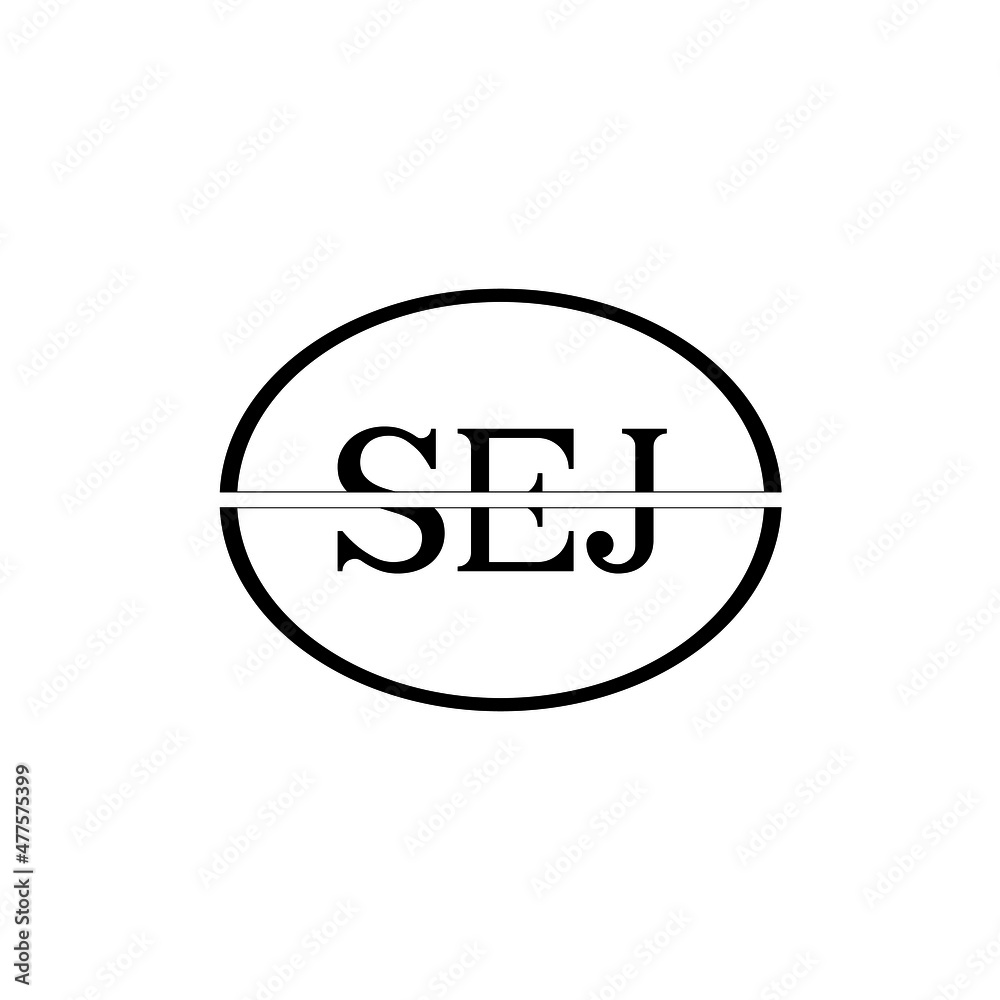 SEJ letter logo design with white background in illustrator, vector ...
