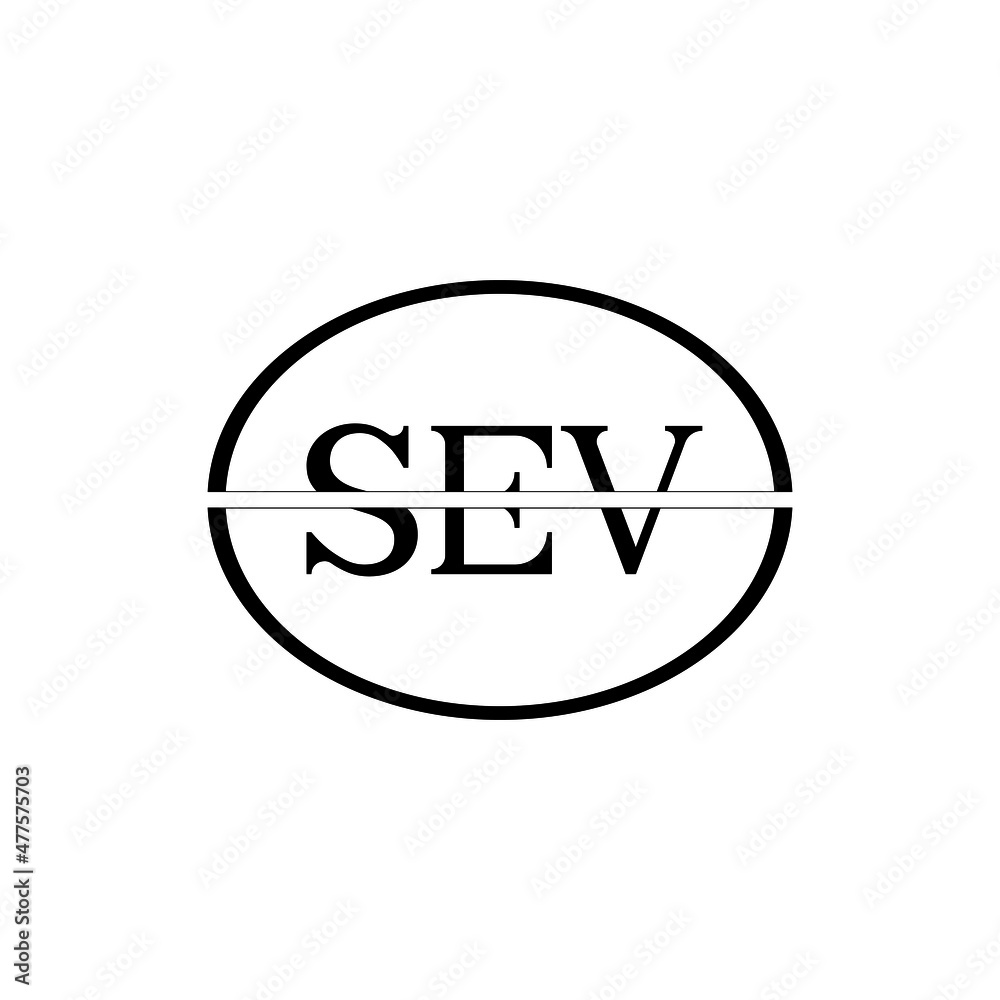 SEV letter logo design with white background in illustrator, vector ...