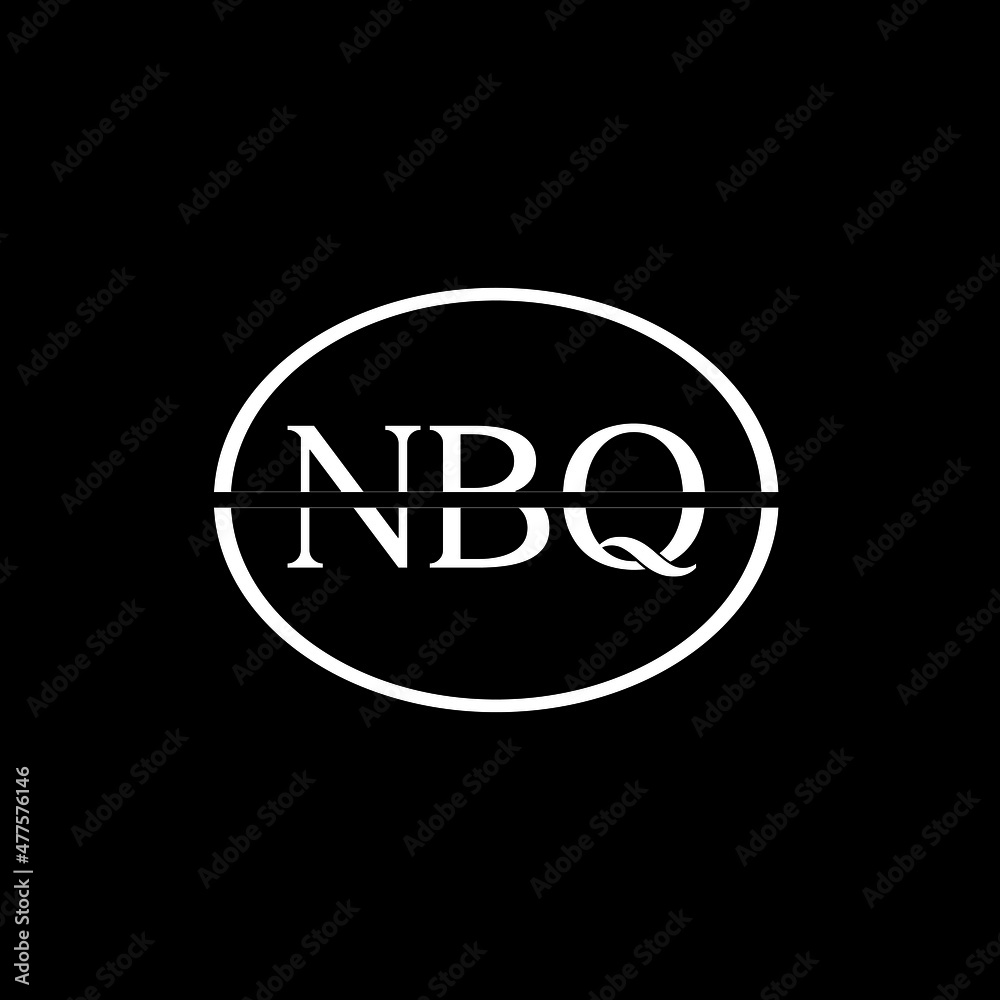 Vecteur Stock NBQ letter logo design with black background in ...