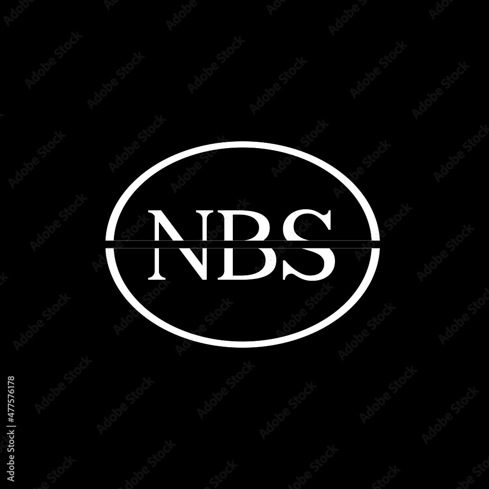 NBS letter logo design with black background in illustrator, vector logo modern alphabet font ...