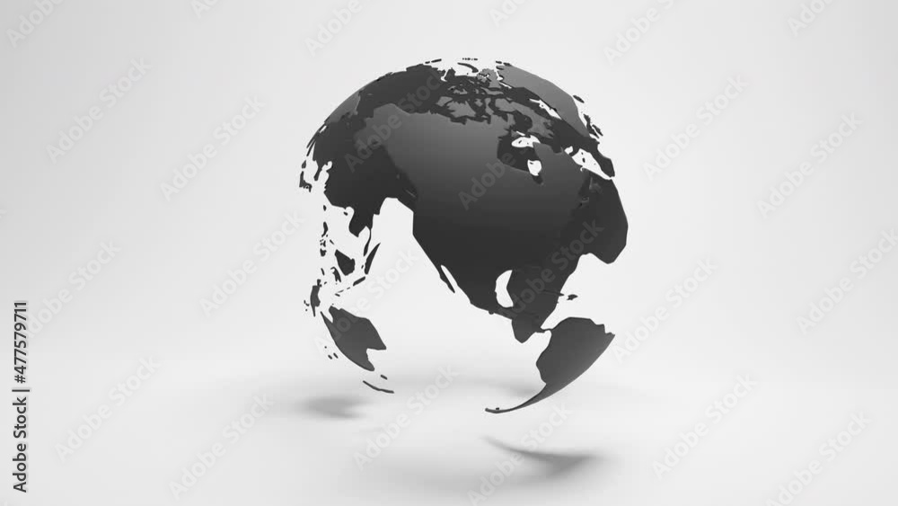 planet earth, abstract dark globe with land map video infinite loop in ...