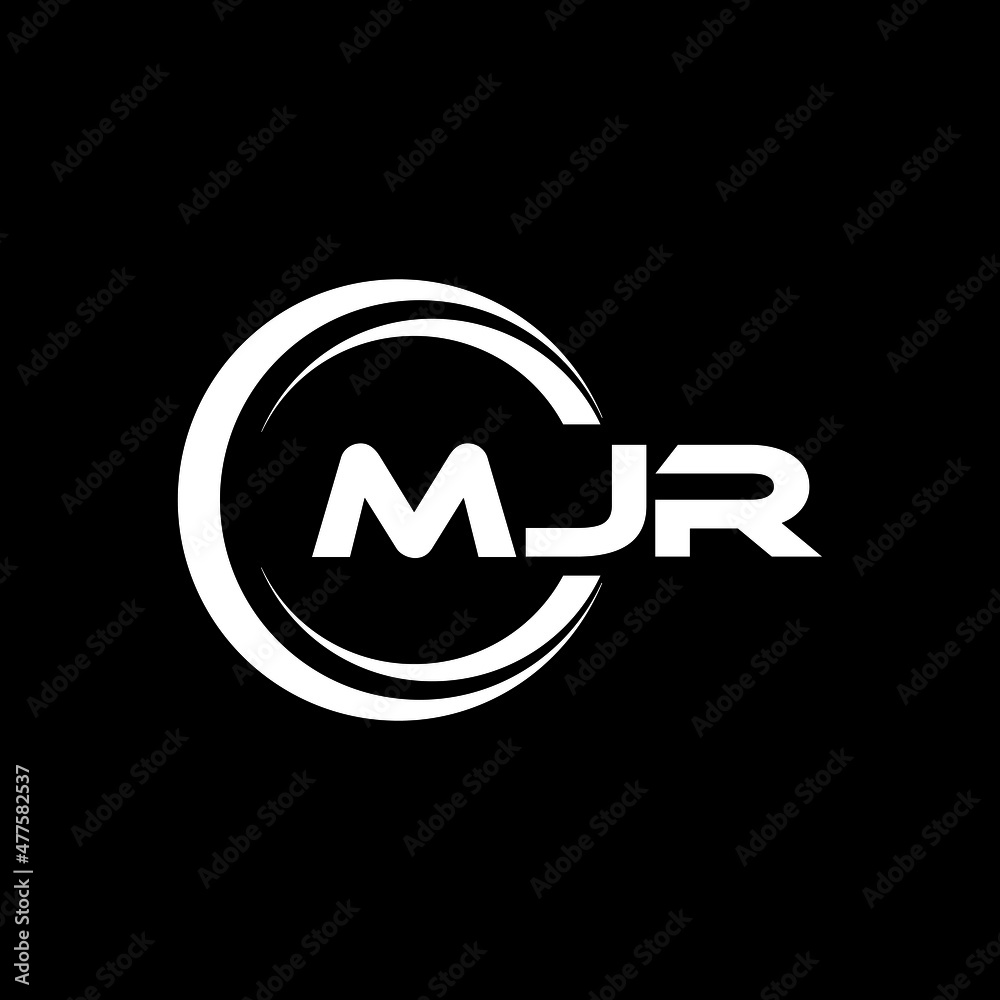 MJR letter logo design with black background in illustrator, vector ...