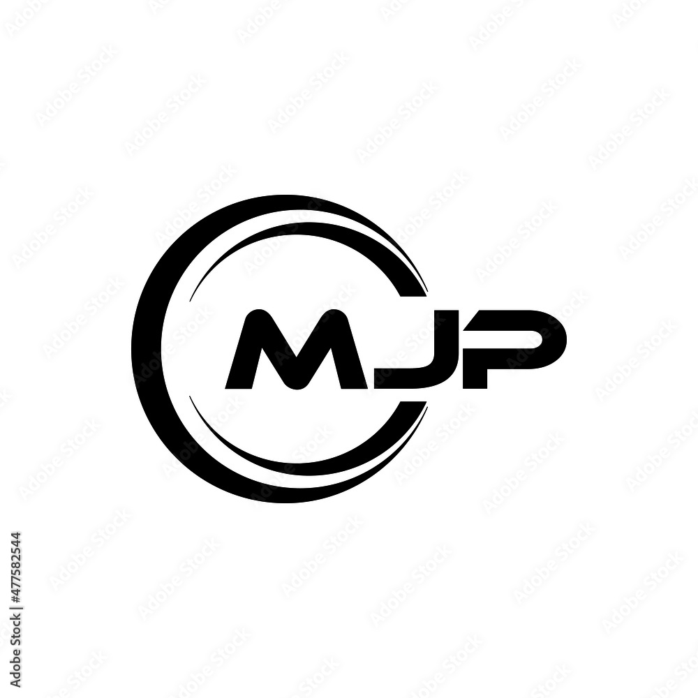 MJP letter logo design with white background in illustrator, vector ...