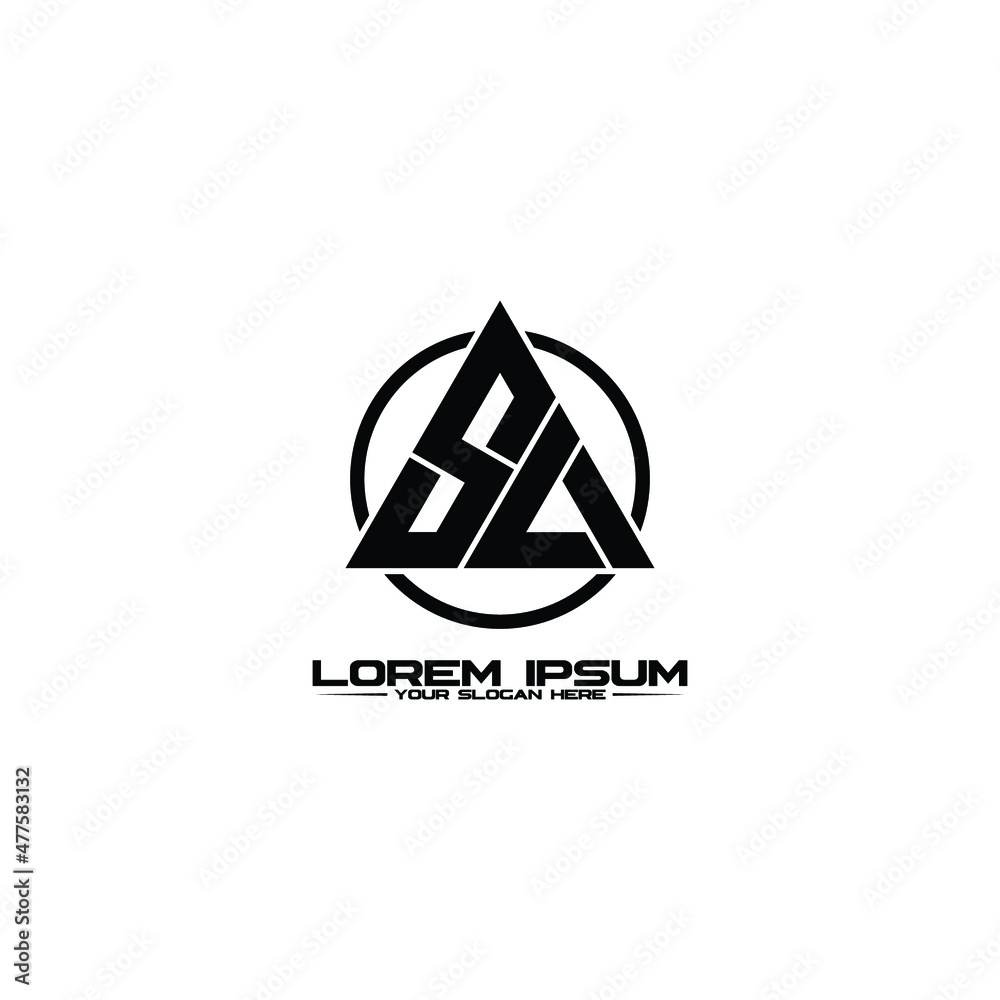 Letter SL triangle logo design vector Stock Vector | Adobe Stock