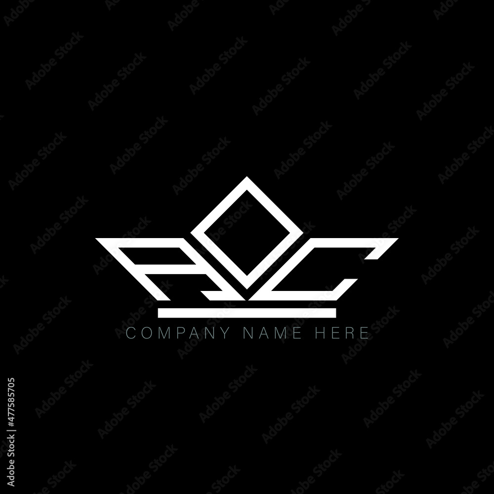 AOC letter logo design on white background. AOC creative initials ...