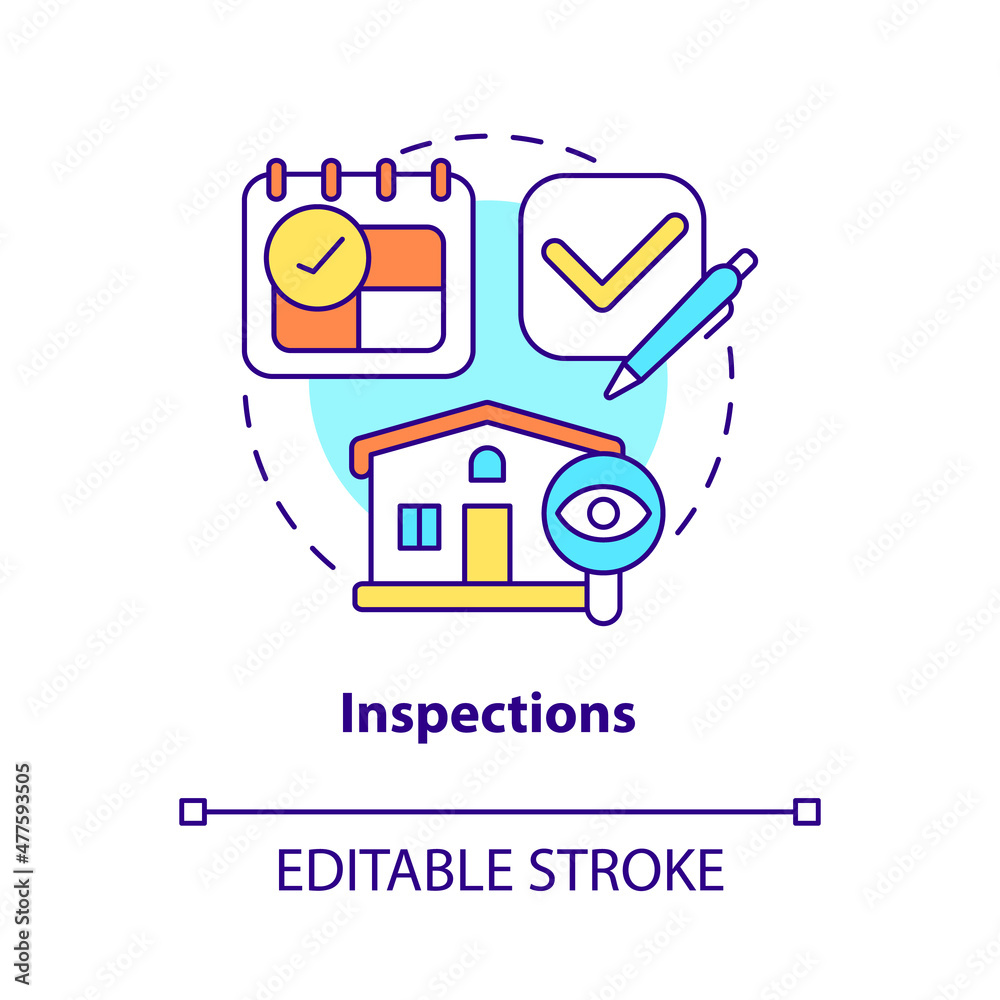 Inspections concept icon. Periodic checkup of rental property abstract ...