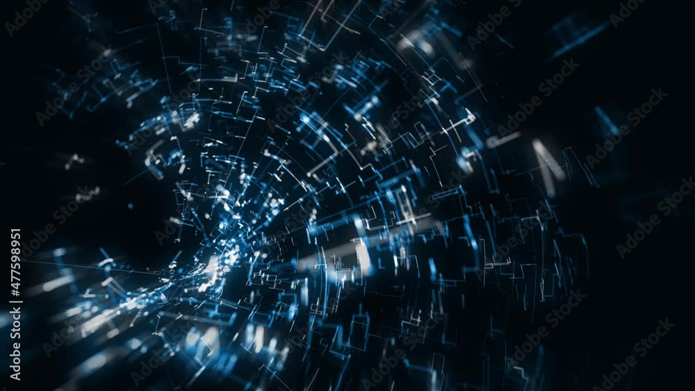 Abstract Digital Data Technology Background Loop/ 4k animation of an ...