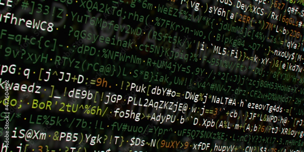 Computer script code. Programming screen of software developer. Program code background. Modern ...