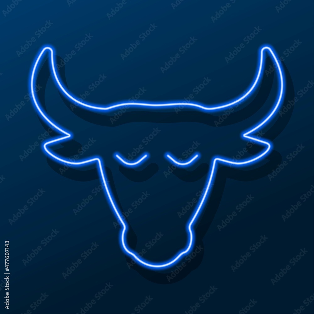 zodiac taurus neon sign, modern glowing banner design, colorful modern ...