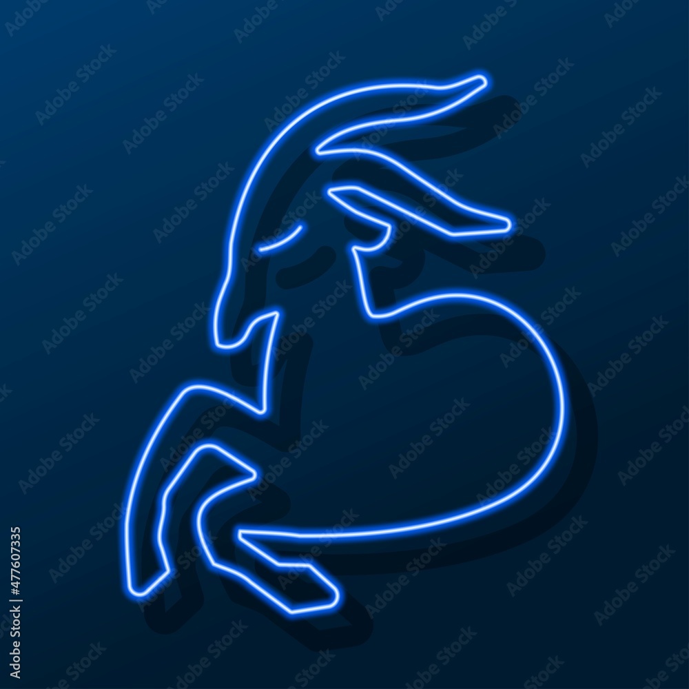 zodiac capricorn neon sign, modern glowing banner design, colorful ...