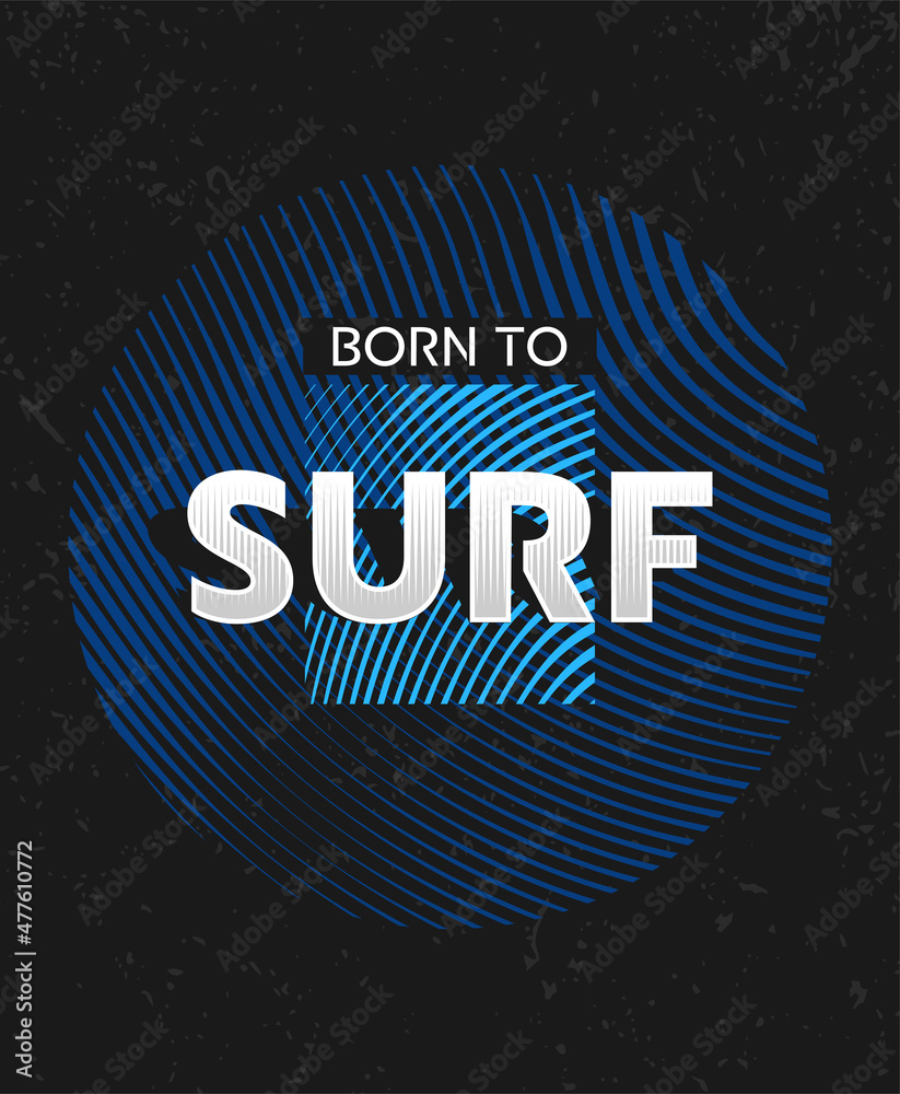 Surf typography with circle art typography poster concepts Stock Vector ...