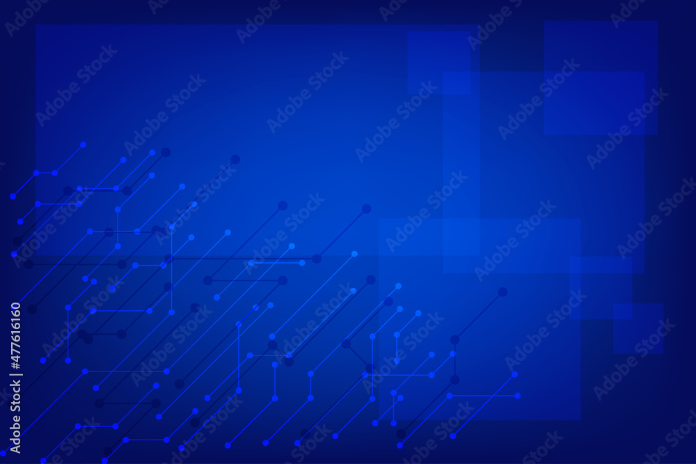 Abstract blue background of network and communication. Template for ...