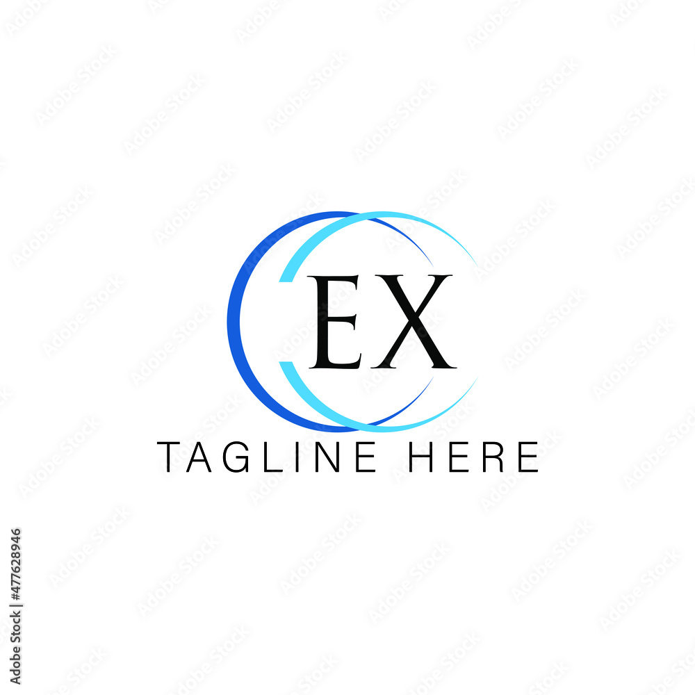 EX letter logo design on white background. EX creative initials letter ...