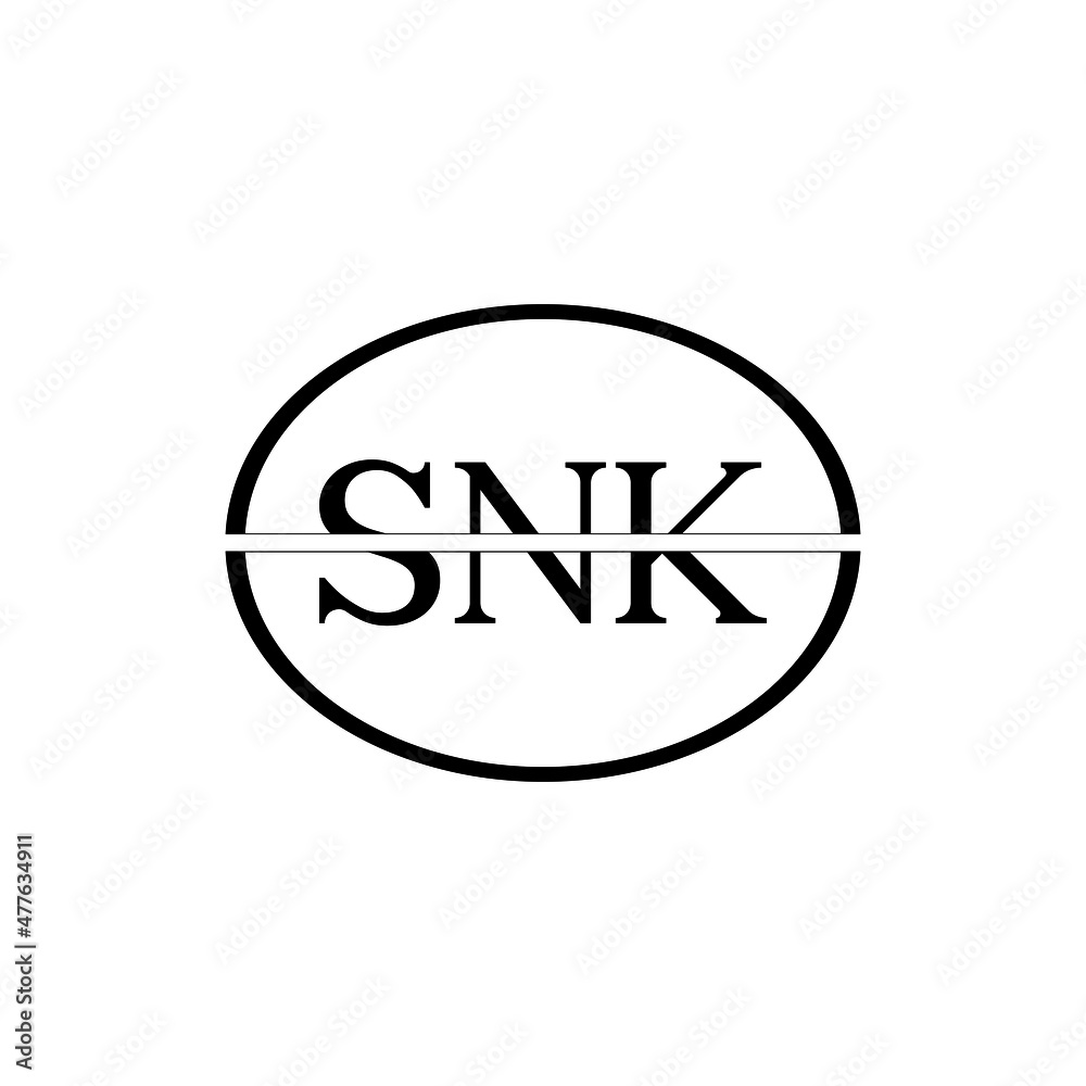 Vecteur Stock SNK letter logo design with white background in ...