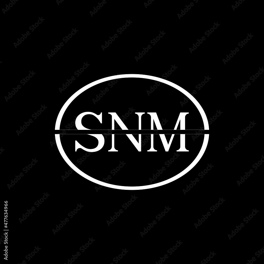 Vetor do Stock: SNM letter logo design with black background in ...