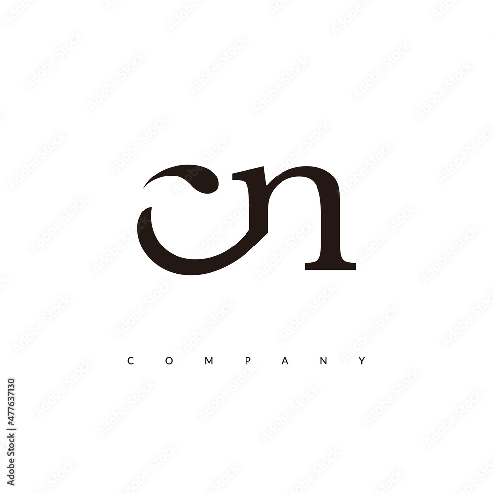 Initial CN Logo Design Vector Stock Vector | Adobe Stock