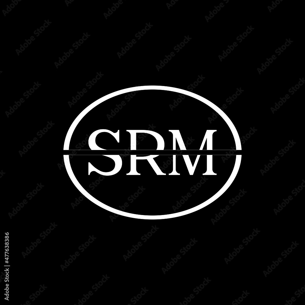 SRM letter logo design with black background in illustrator, vector ...