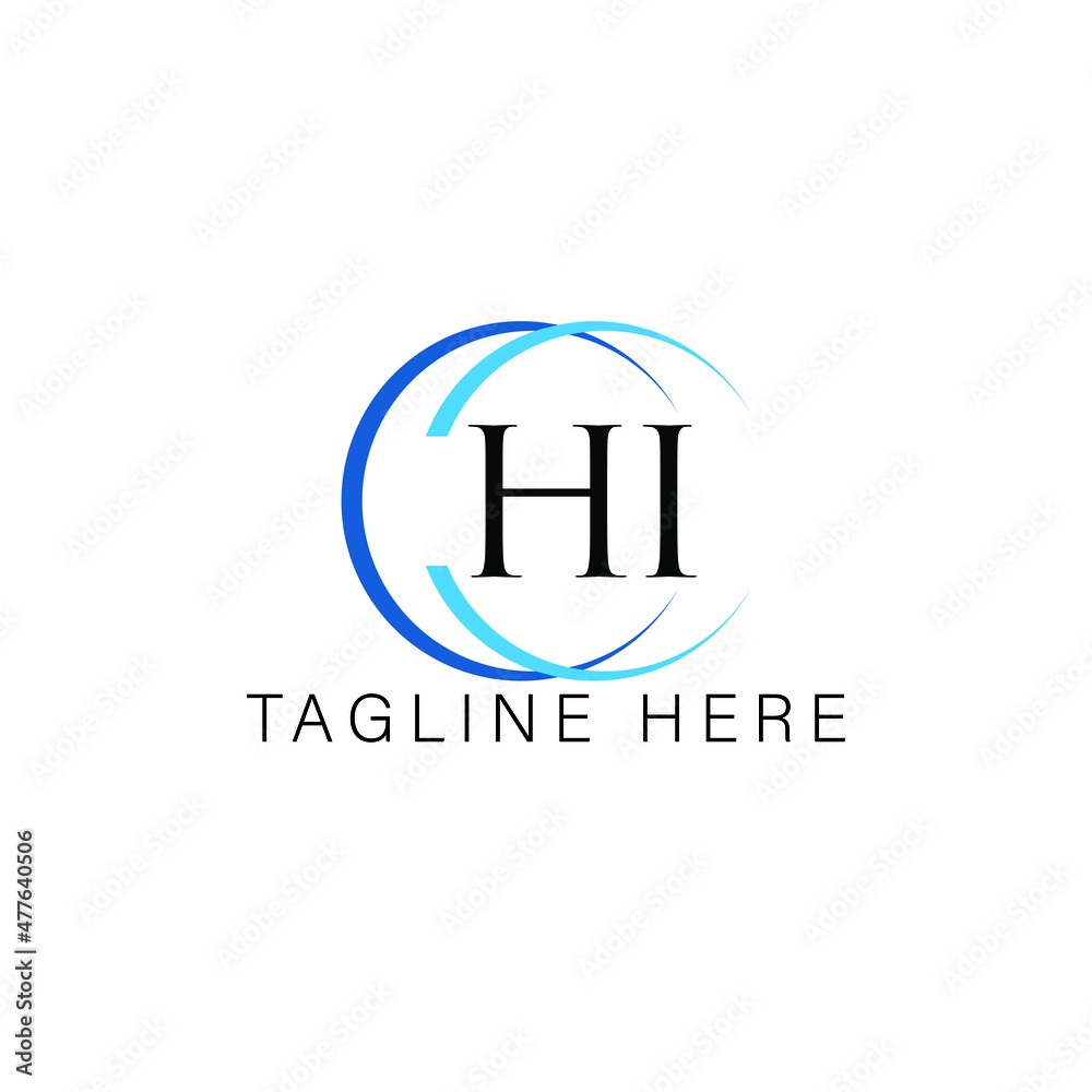 HI letter logo design on white background. HI creative initials letter ...